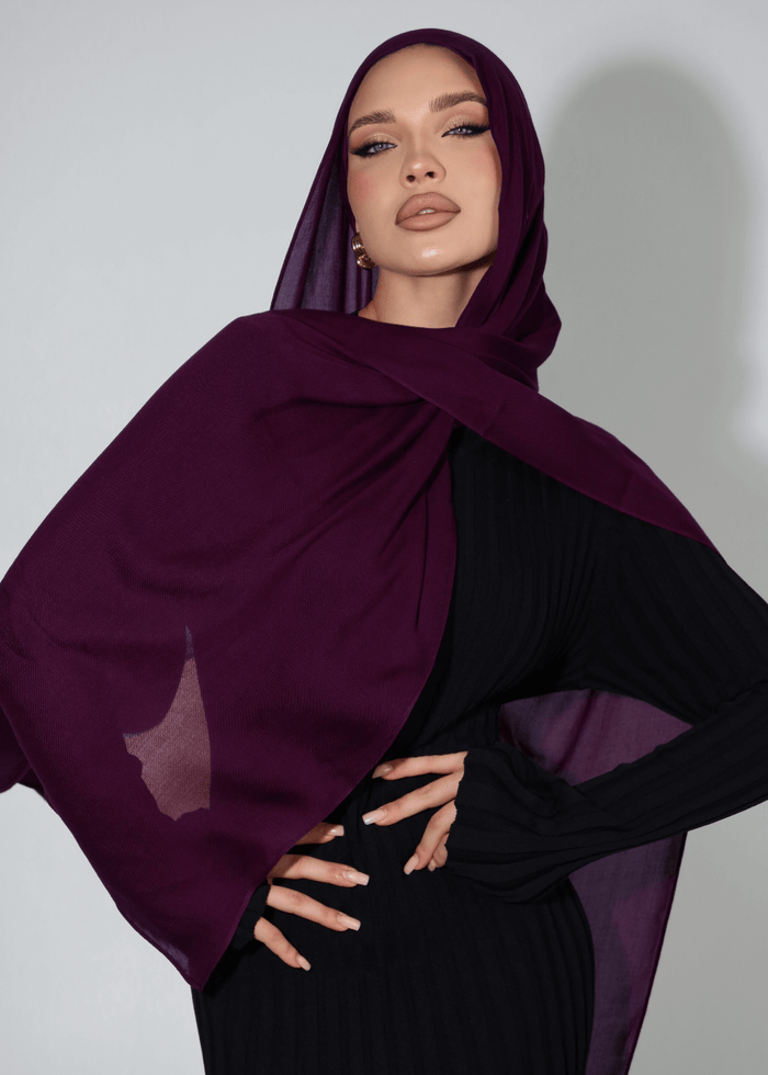 Ruby Noir Premium Modal Hijab - Bright Purple