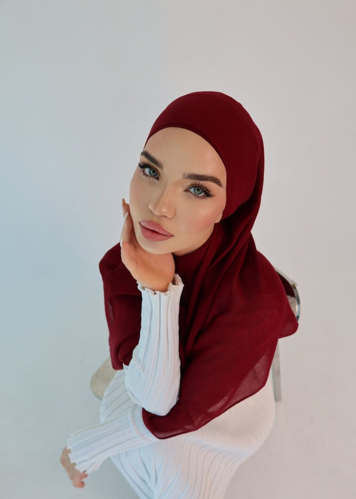 Fassi Premium Modal Hijab - Red Maroon